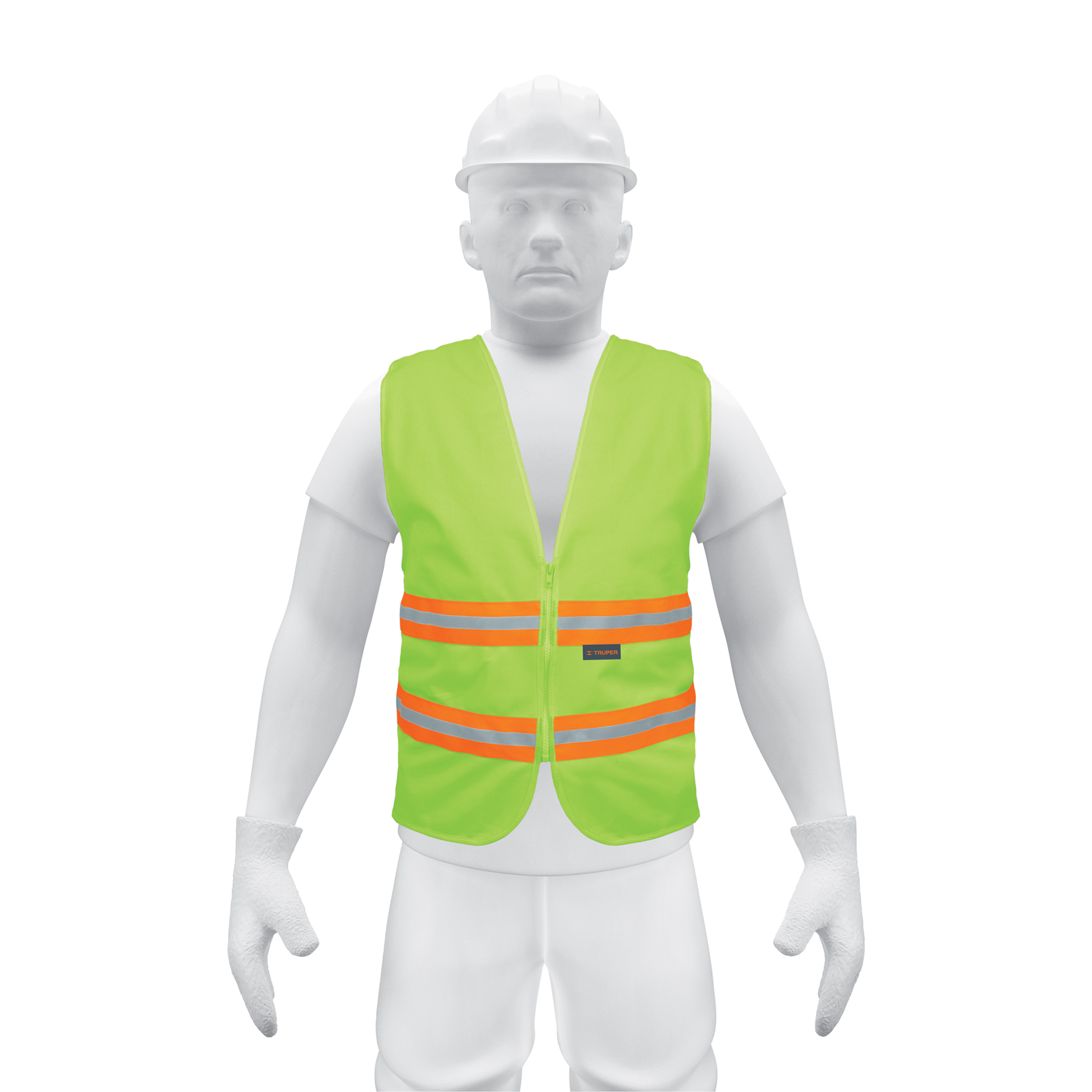 13474 Chaleco de seguridad verde alta visibilidad con cierre ...